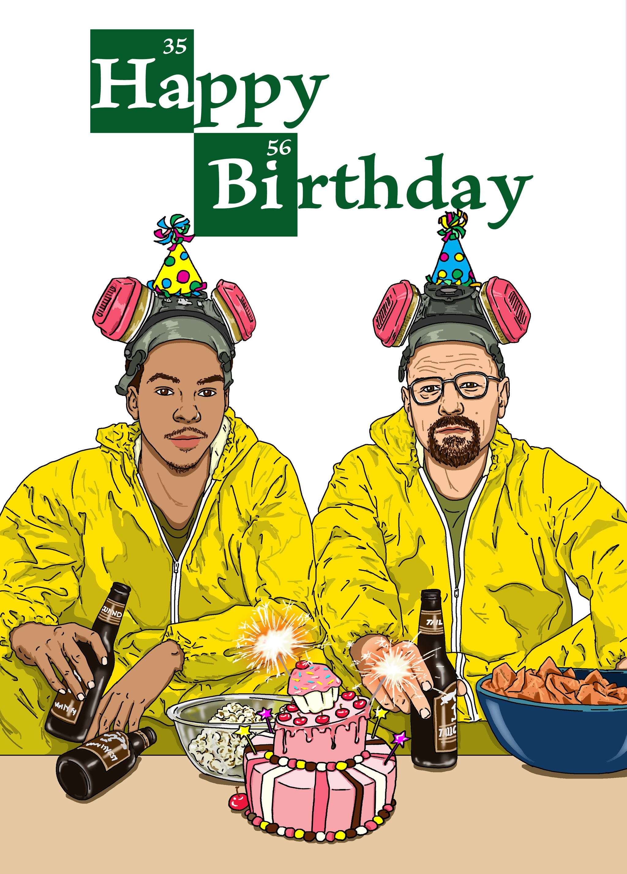 Custom Breaking Bad Birthday Card - Cold Ones, Funny Birthday Card Art ...